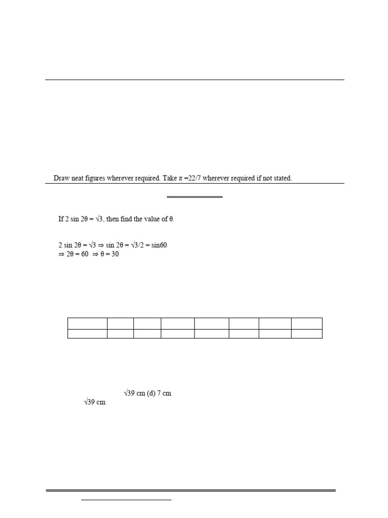 Class 10 Maths Mock Test 2025 | PDF | Lighthouse | Rational Number