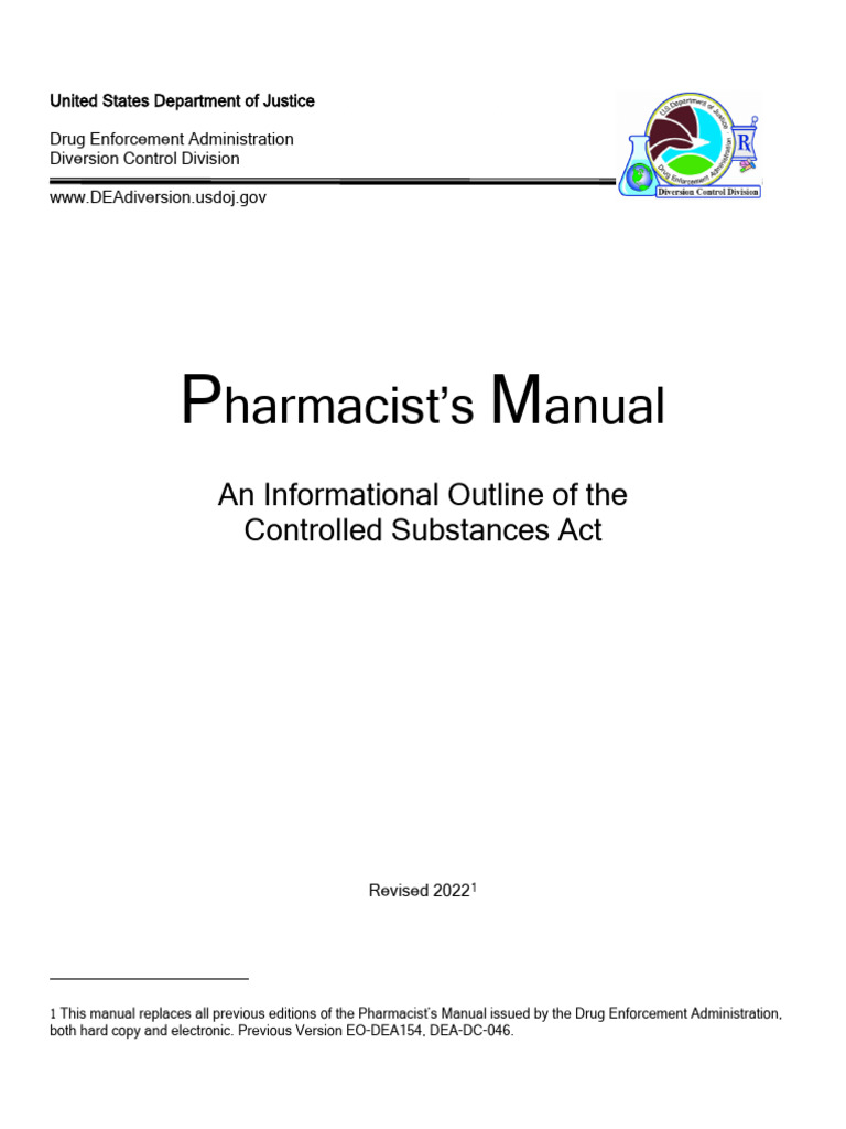 Dea Manual | PDF | Controlled Substances Act | Medical Prescription