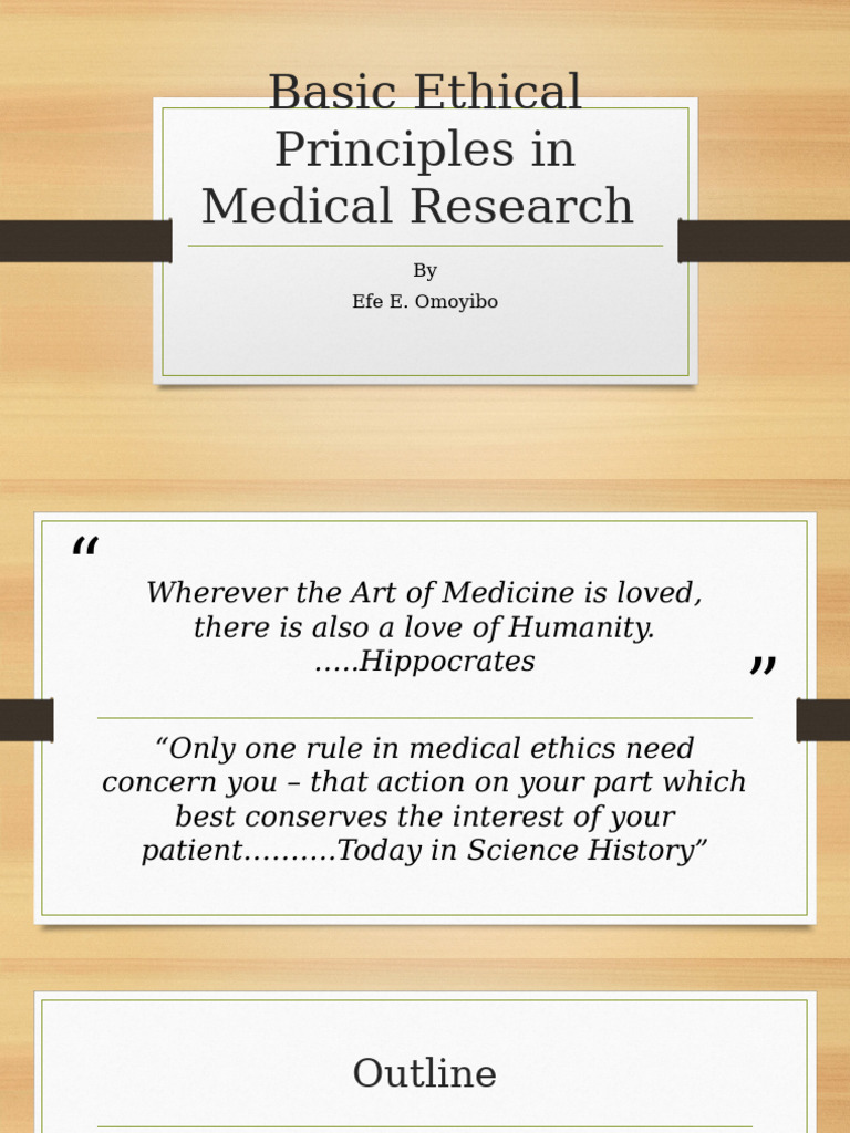Ethical Principles in Medical Research | PDF | Medical Ethics ...