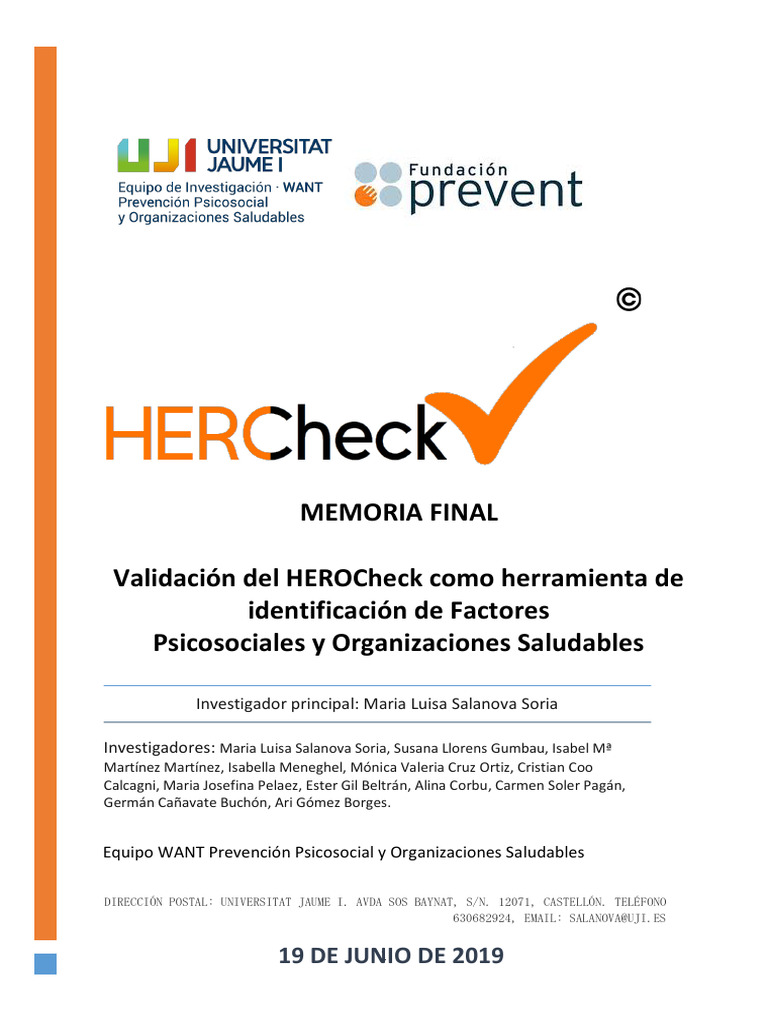 Modelo HERO | PDF | Sicología | Estadísticas