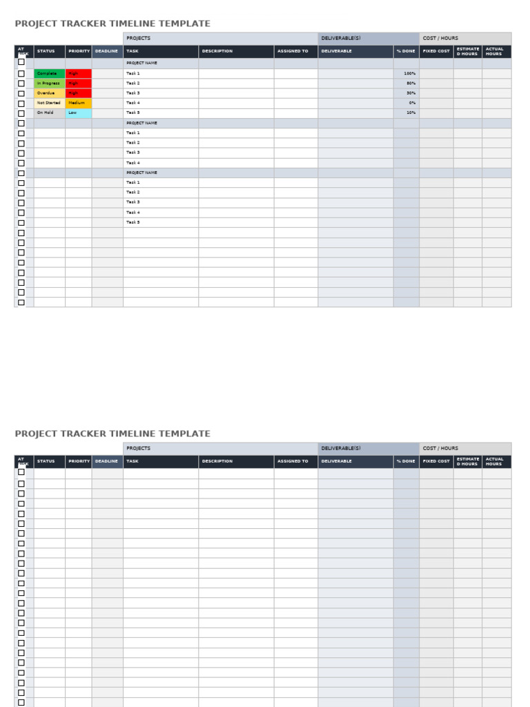 IC Project Tracker Timeline Template For Excel 11412 | PDF