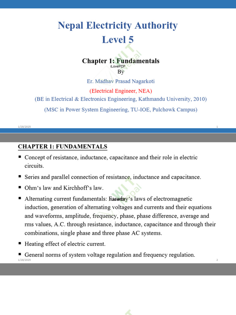 Chapter1-Fundamentals (1) Watermark Watermark (1) | PDF | Inductance | Alternating Current
