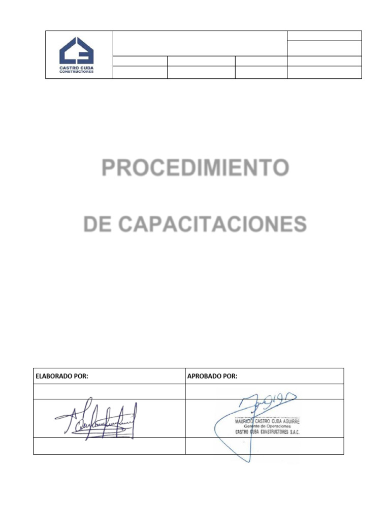 P.Q.C3.M.03.E Procedimiento de Capacitaciones | PDF | Seguridad y salud ...