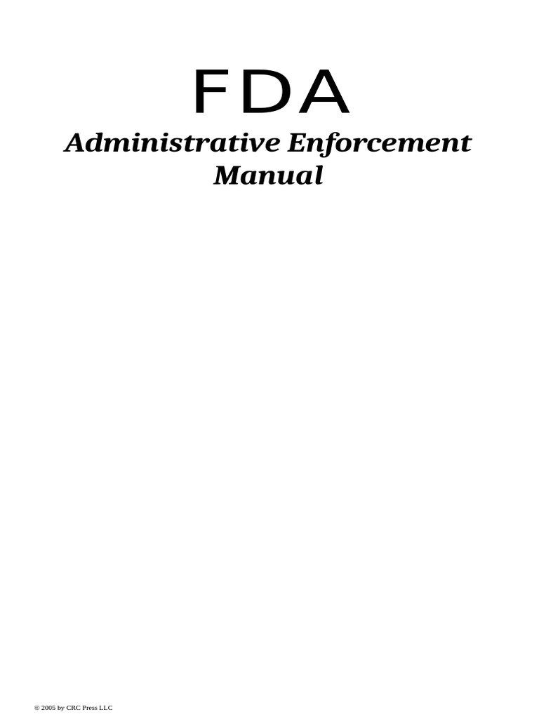 FDA Administrative Enforcement Manual (Florence R. Parker) (Z-Library ...