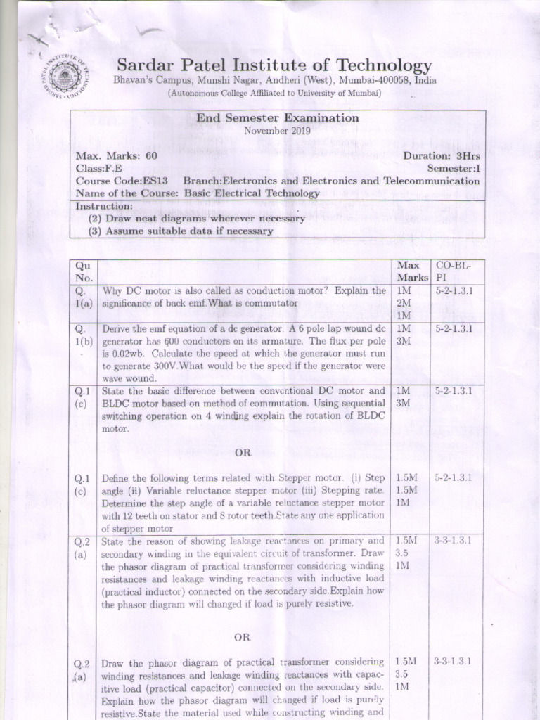 Ese19 Odd Apsh Sem1 Bet QP | PDF