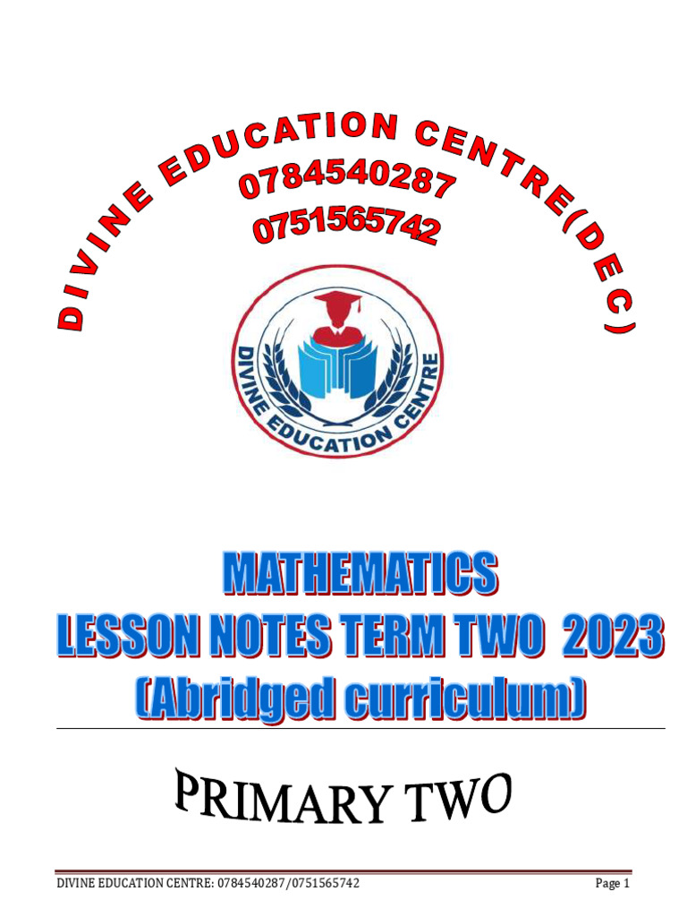 p.2 MTC Lesson Notes Term 2 2023 | PDF | Shape | Multiplication