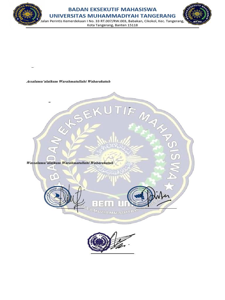 Surat Undangan Plantikan Gubernur HMJ Umt | PDF