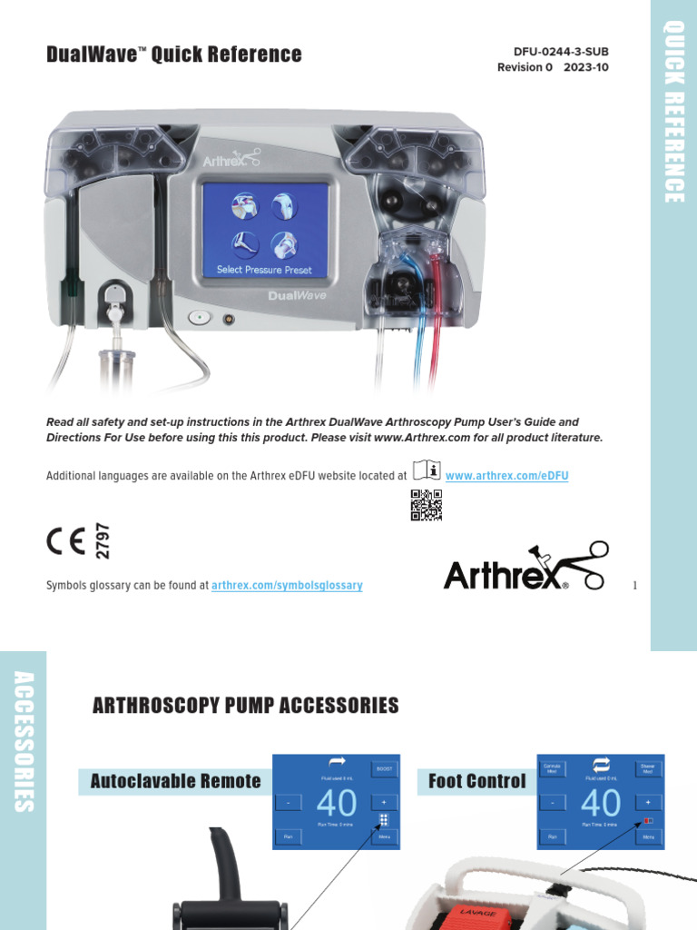 Arthrex DualWave Pump User Guide | PDF | Pump | Electrical Connector