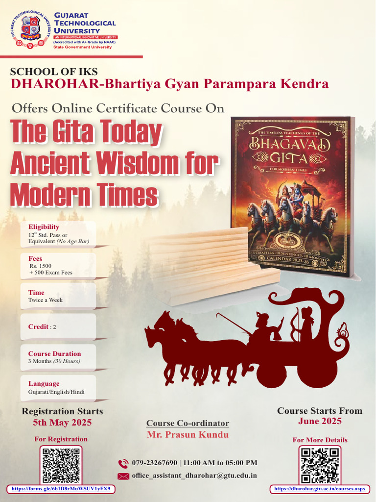 Flyer of The Gita Today Ancient Wisdom For Modern Times | PDF
