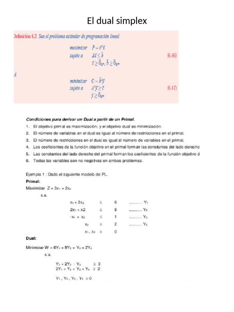 Clase DUAL SIMPLEX | PDF