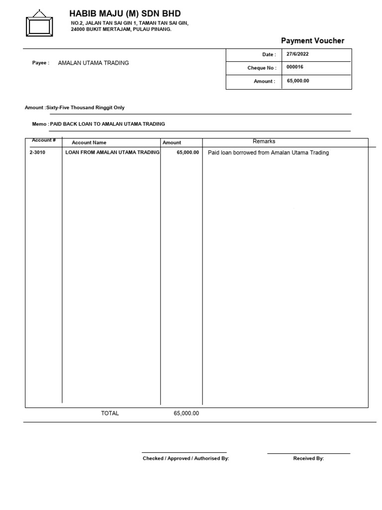 Loan Borrow Invoice | PDF