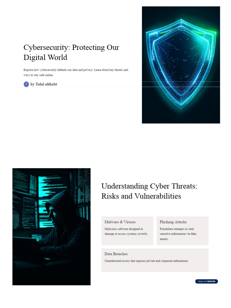 Cybersecurity Protecting Our Digital World | PDF