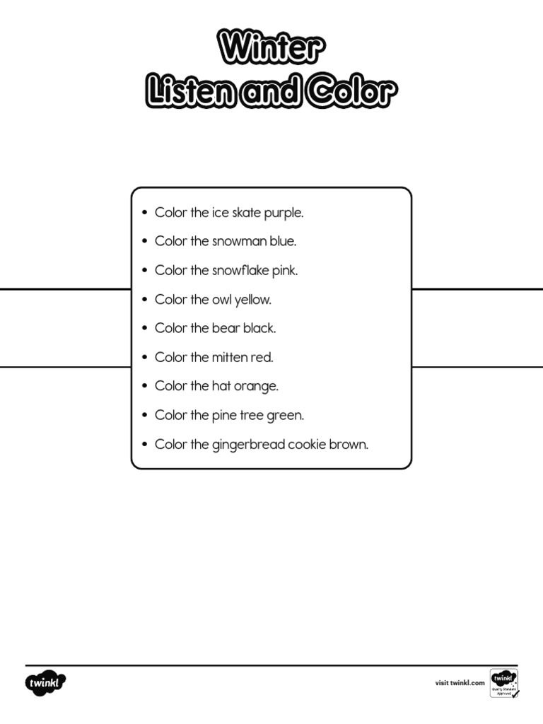 Winter Listen and Color Activity Us e 1729262703 - Ver - 1 | PDF
