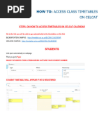 How To Guide For Class Timetable On CELCAT | PDF