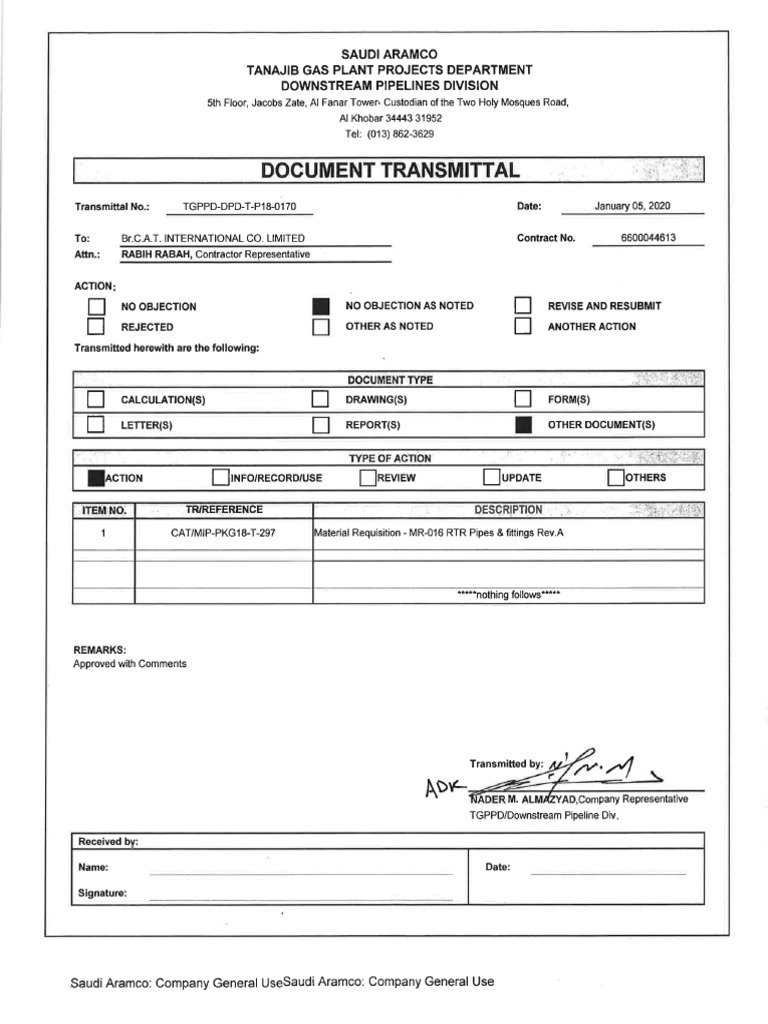 MR 016 Approval | PDF