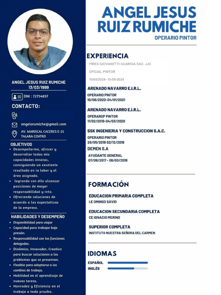 Operario Pintor (Angel Ruiz) | PDF | Seguridad y salud ocupacional