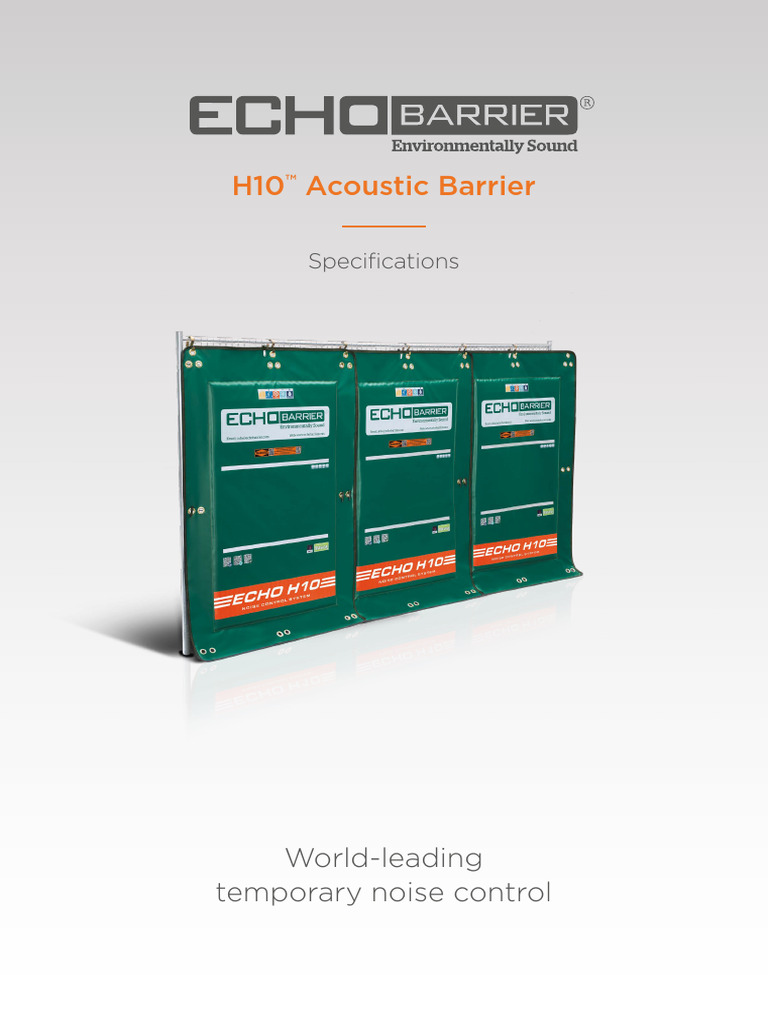 Echo Barrier H10 Product Specification Sheet UK | PDF | Noise | Materials