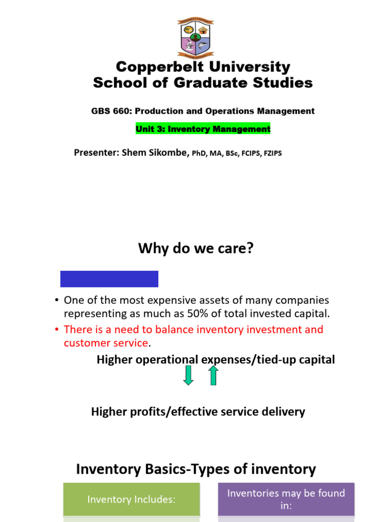 L 3 INVENTORY MANAGEMENT Updated 2023 | PDF | Inventory | Supply Chain ...