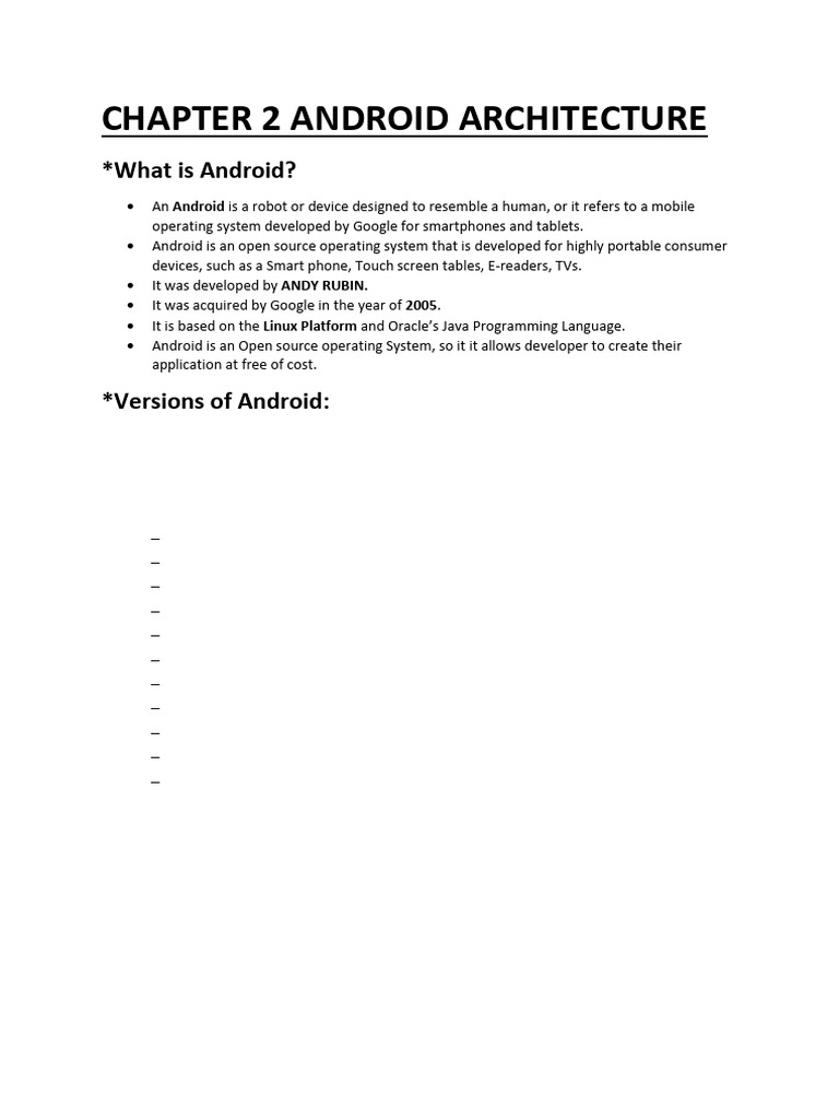 Chapter 2 Android Architecture | PDF | Kernel (Operating System ...