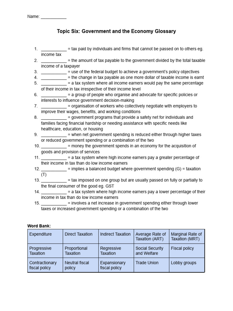 Government and The Economy | PDF | Taxes | Government Spending