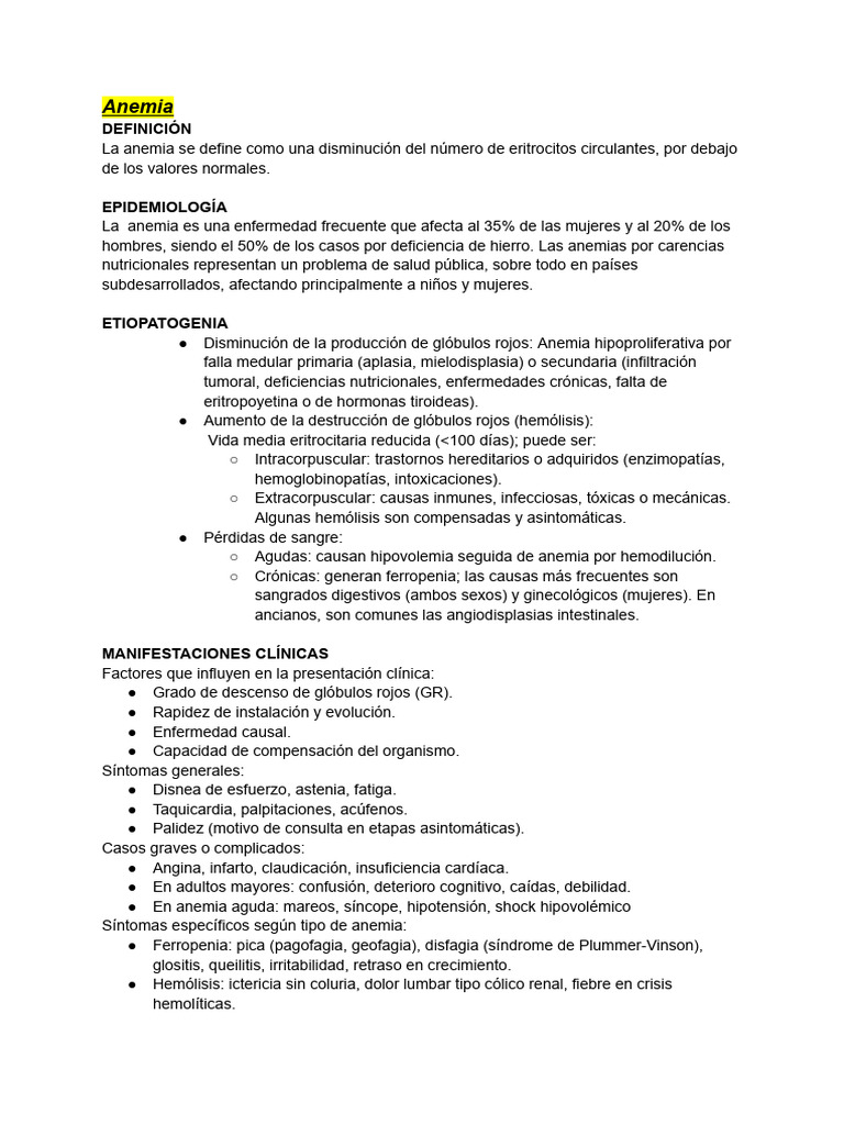 Examne de Semio 3 | PDF | Anemia | Glóbulo rojo