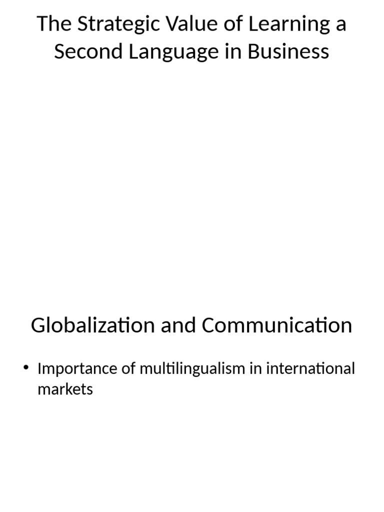 Importance of Second Language Business | PDF