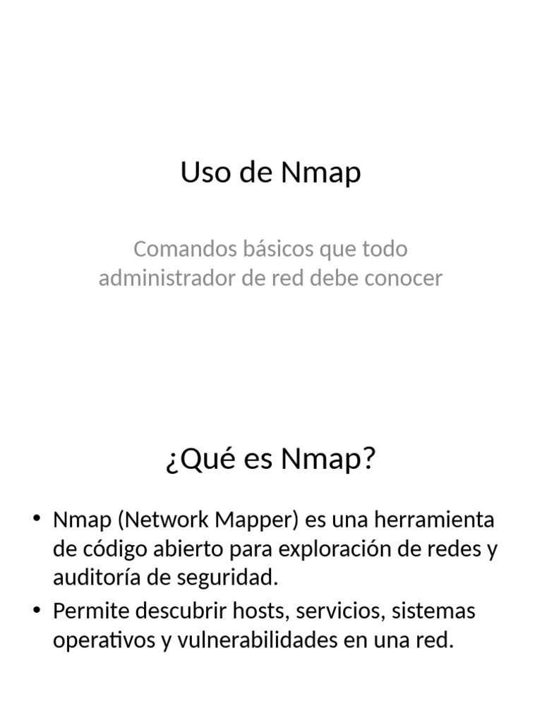 Nmap Comandos Basicos Presentacion | PDF