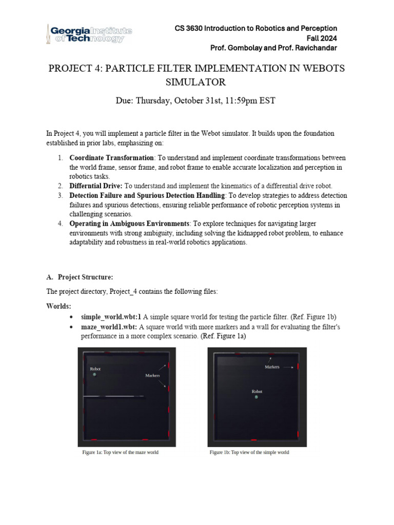 Lab 4 - Particle Filter | PDF | Robotics | Simulation