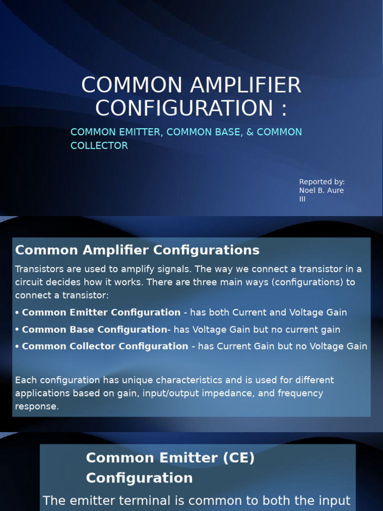Common Amplifier Configuration | PDF | Amplifier | Electrical Circuits