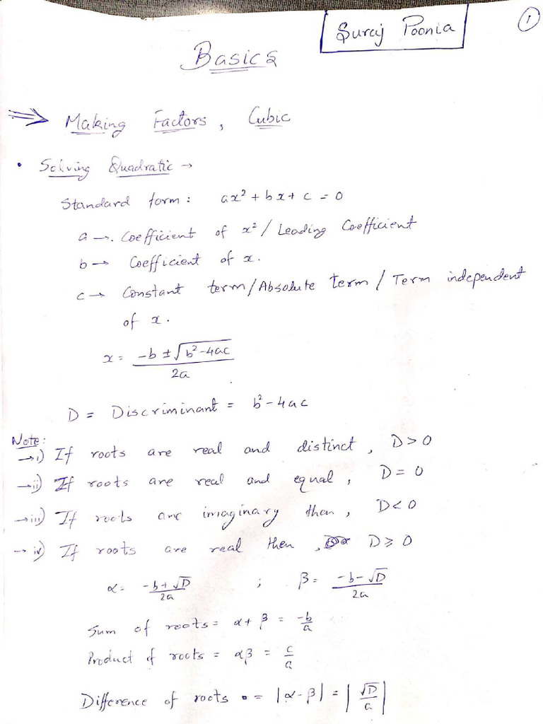 Basic Math Notes - Compressed | PDF