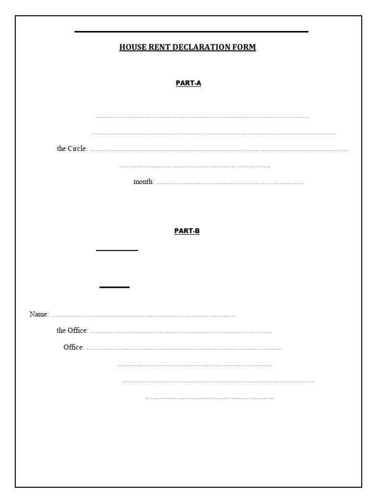 House Rent Declaration Form (New) | PDF