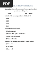 Grade 6 Mock Exam Questions 2025 | PDF | Quartile | Mean