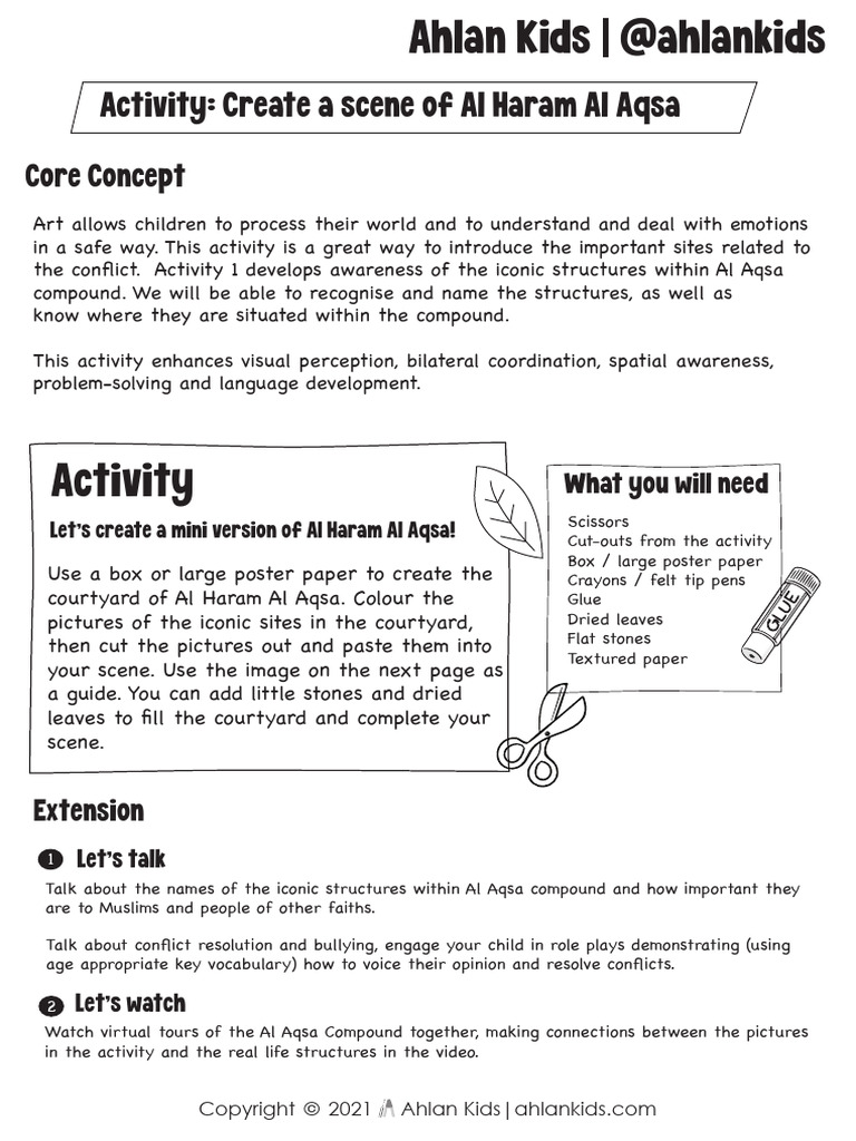 Ahlan Kids Palestine Lesson Plan | PDF | Al Aqsa Mosque | Cognitive Science