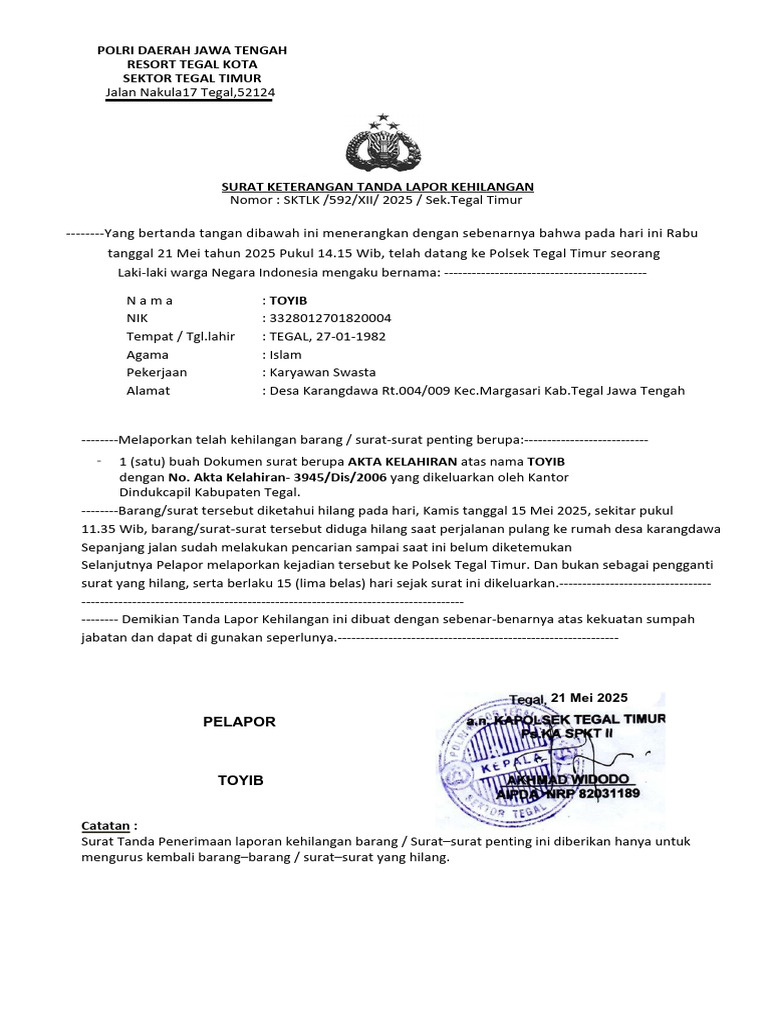 696267708-SURAT-KEPOLISIAN (1) .PDF - 20250522 - 113144 - 0000 | PDF