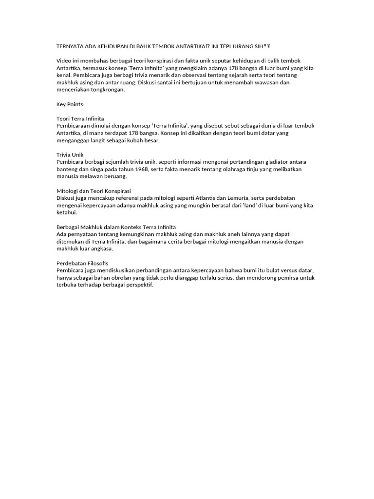 Ternyata Ada Kehidupan Di Balik Tembok Antartika | PDF