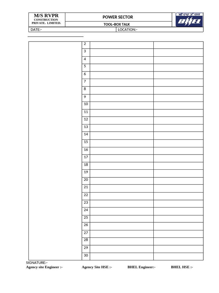 TBT Blank Format | PDF