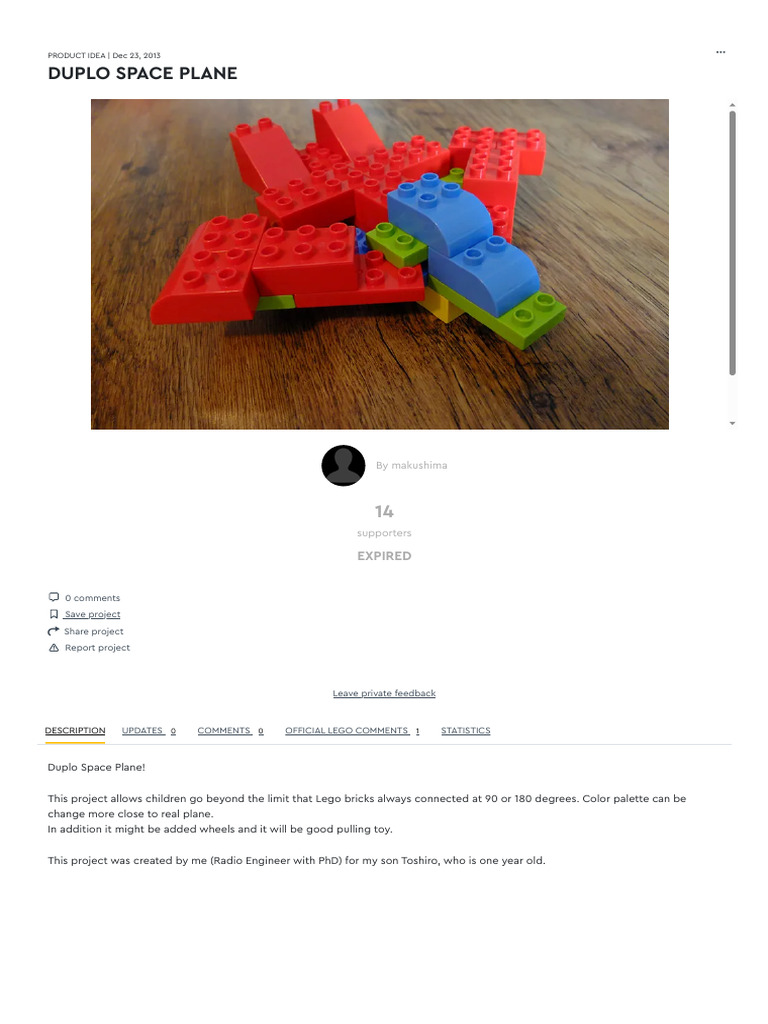 LEGO IDEAS - Duplo Space Plane | PDF