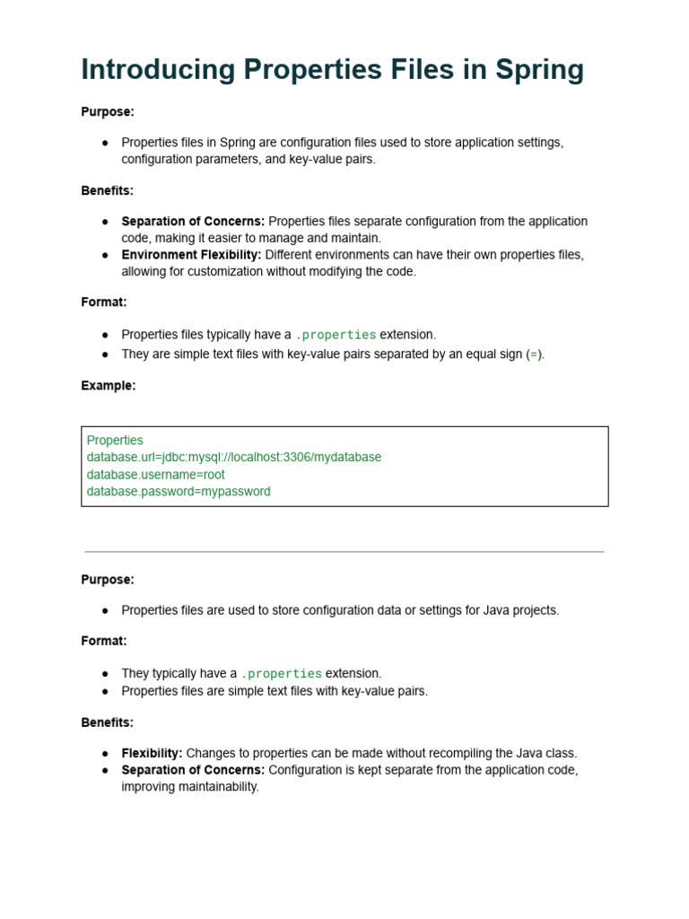 Introducing Properties Files in Spring 16 | PDF | Programming | Constructor (Object Oriented ...
