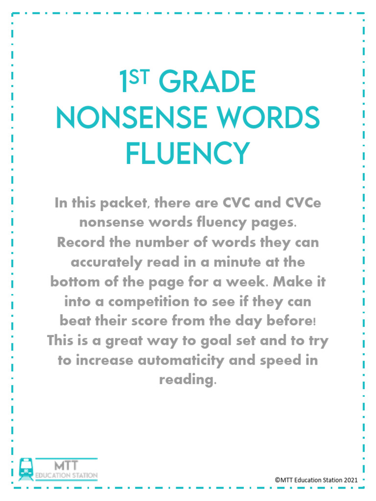 Nonsense-Words-Fluency G1 MTTES | PDF