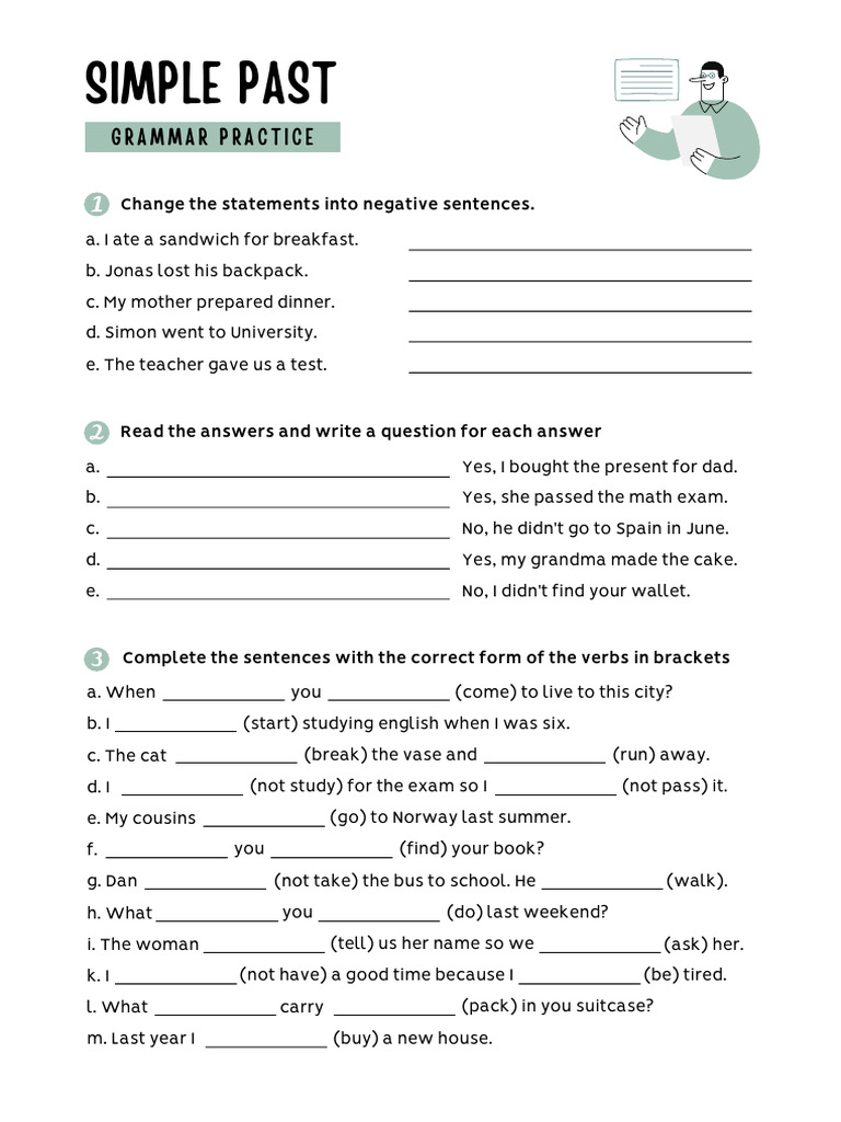 Simple Past Grammar Worksheet | PDF | Grammar | Linguistics