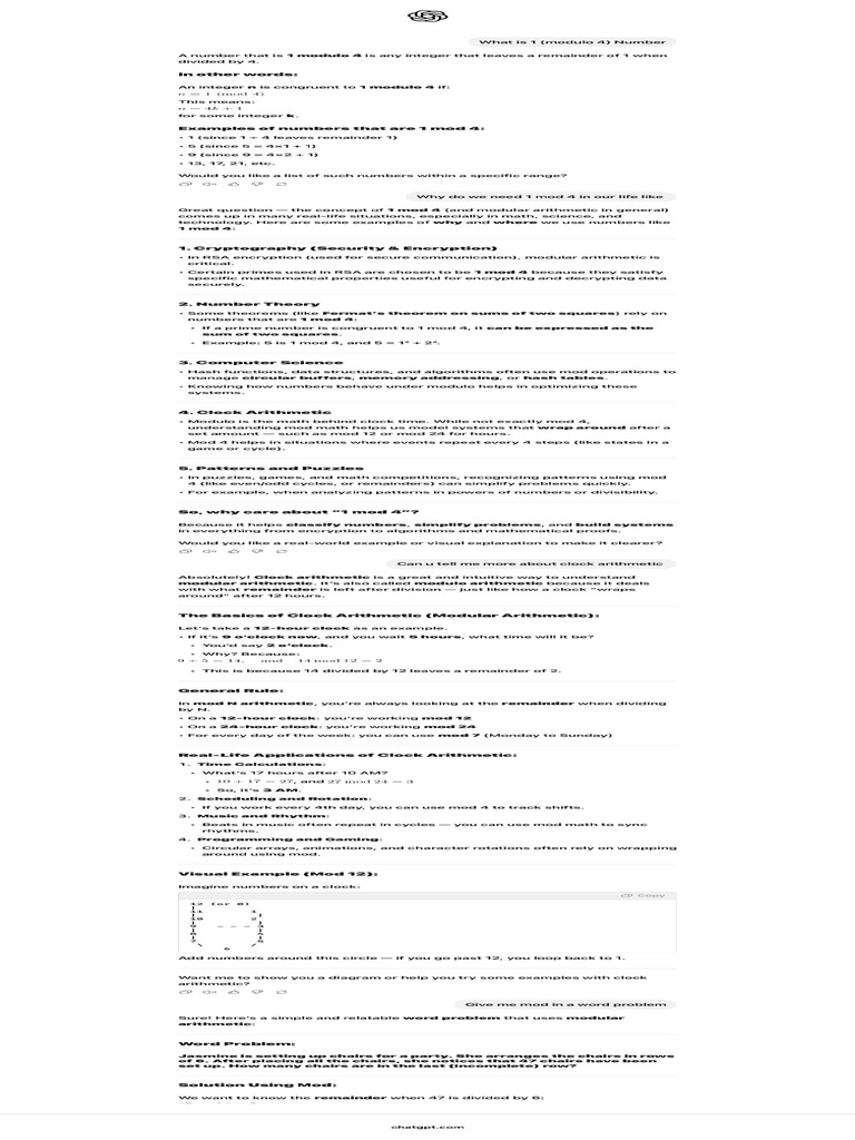 1 Modulo 4 Numbers 3 | PDF
