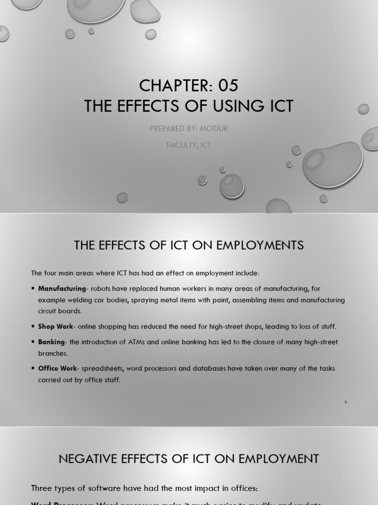 Chapter 05 - The Effects of Using ICT | PDF | Spreadsheet | Information ...