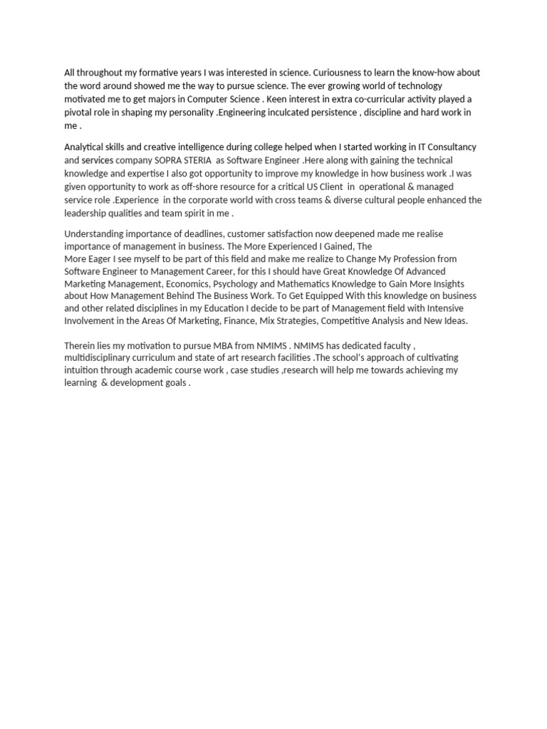Transitioning from Engineering to MBA | PDF