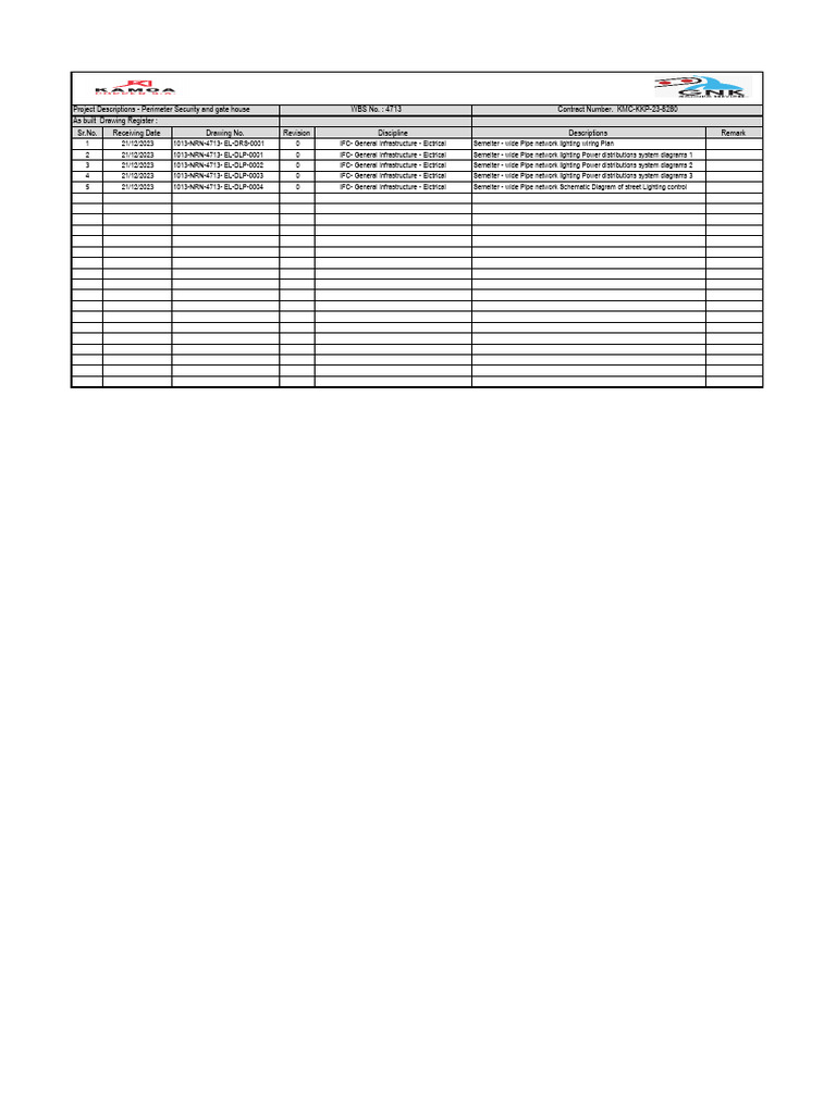 Drawing Register Wide Network As Built | PDF