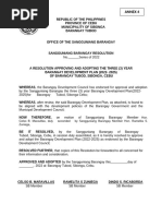 BDC SB Resolution Approving and Adopting The 3 Year BDP | PDF