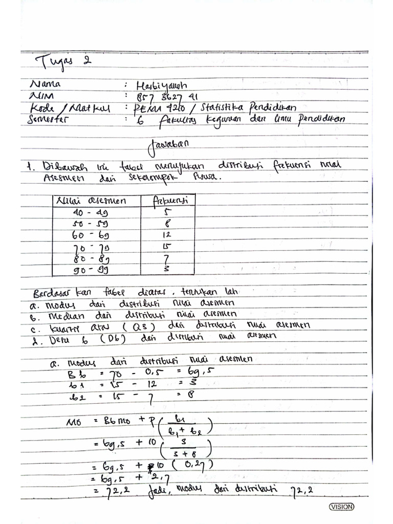 TUGAS 2 STATISTIKA Hasbi | PDF