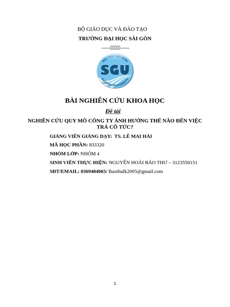 NCKH nhóm 2 - tiểu luận cuối kỳ | PDF