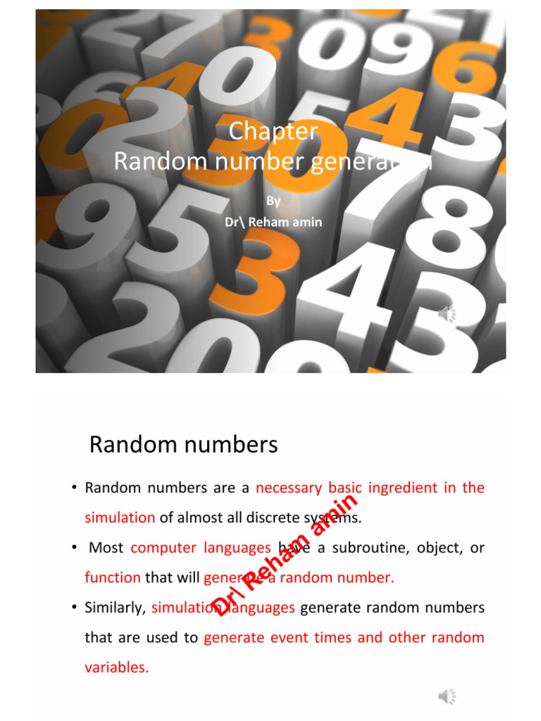 Signed - Simulation - DrReham - Lecture 6 - Random Numbers-Images-0 | PDF