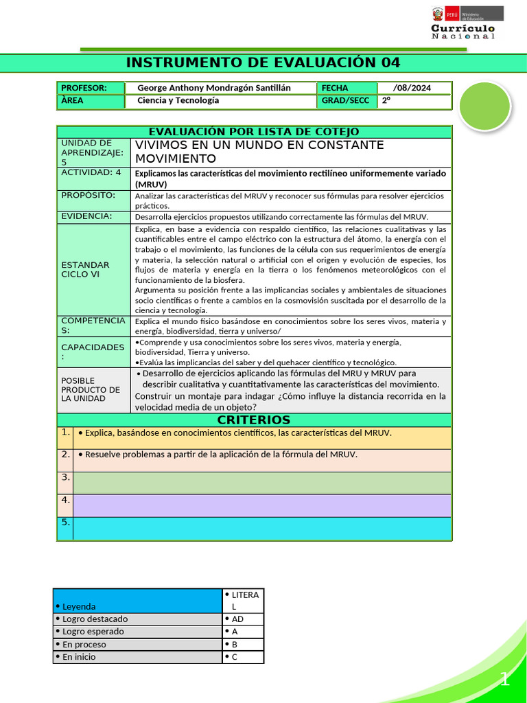 2º LC Act 4 - Cyt-Und 5-Sem 4 | PDF | Importar | Universo