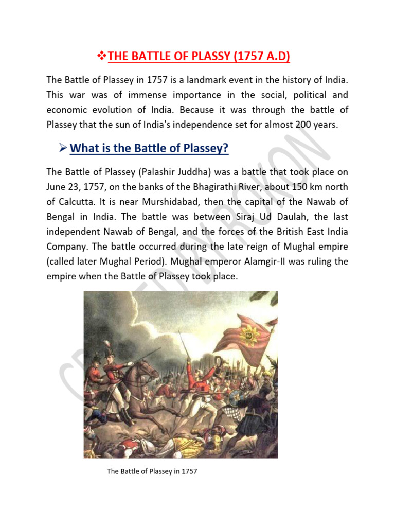 The Battle of Plassey in 1757 | PDF | Bengal